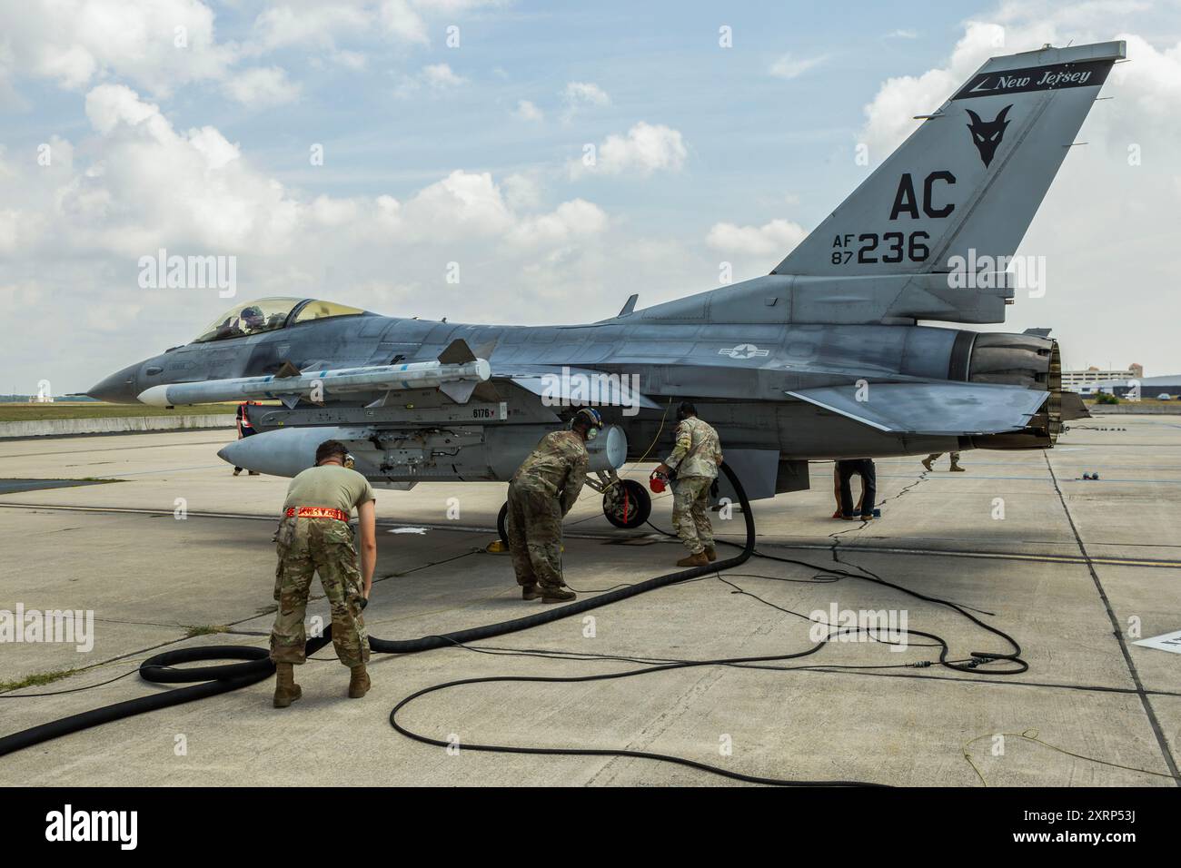 A member of the 177th Logistic Readiness Squadron (LRS) Petroleum, Oil ...