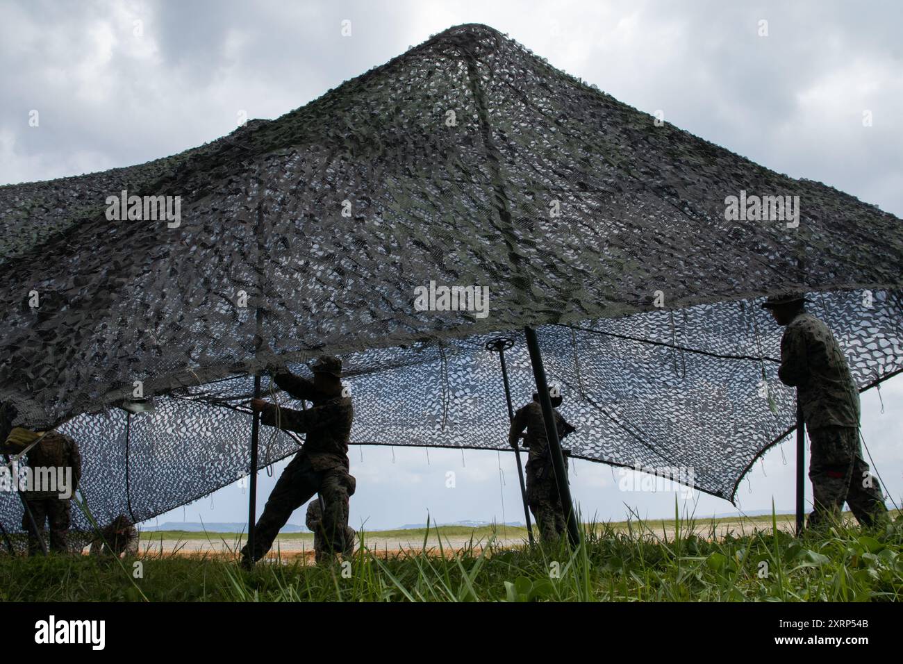 U.S. Marines with the 31st Marine Expeditionary Unit, set up a ...