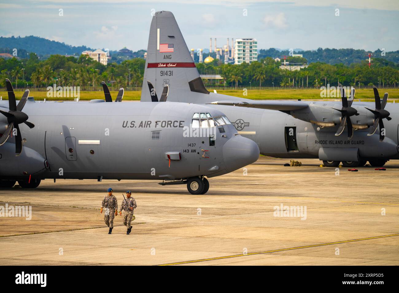 U.S. Air Force C-130J Super Hercules assigned to 143rd Air Base Wing ...