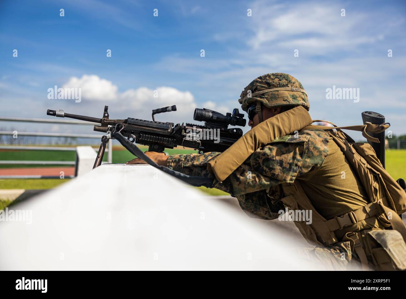 U.S. Marine Corps Pfc. Daniel Lemus, a combat engineer with Company B ...