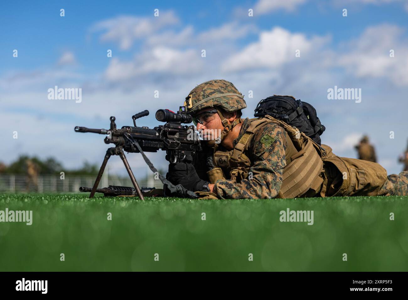 U.S. Marine Corps Lance Cpl. Gregory Garza, a combat engineer with ...