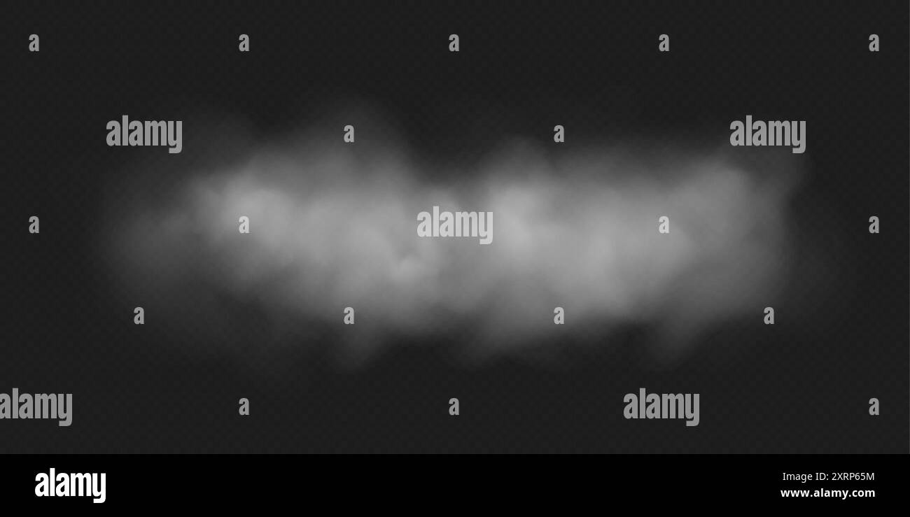Fog or smoke cloud isolated on transparent background. Realistic smog ...