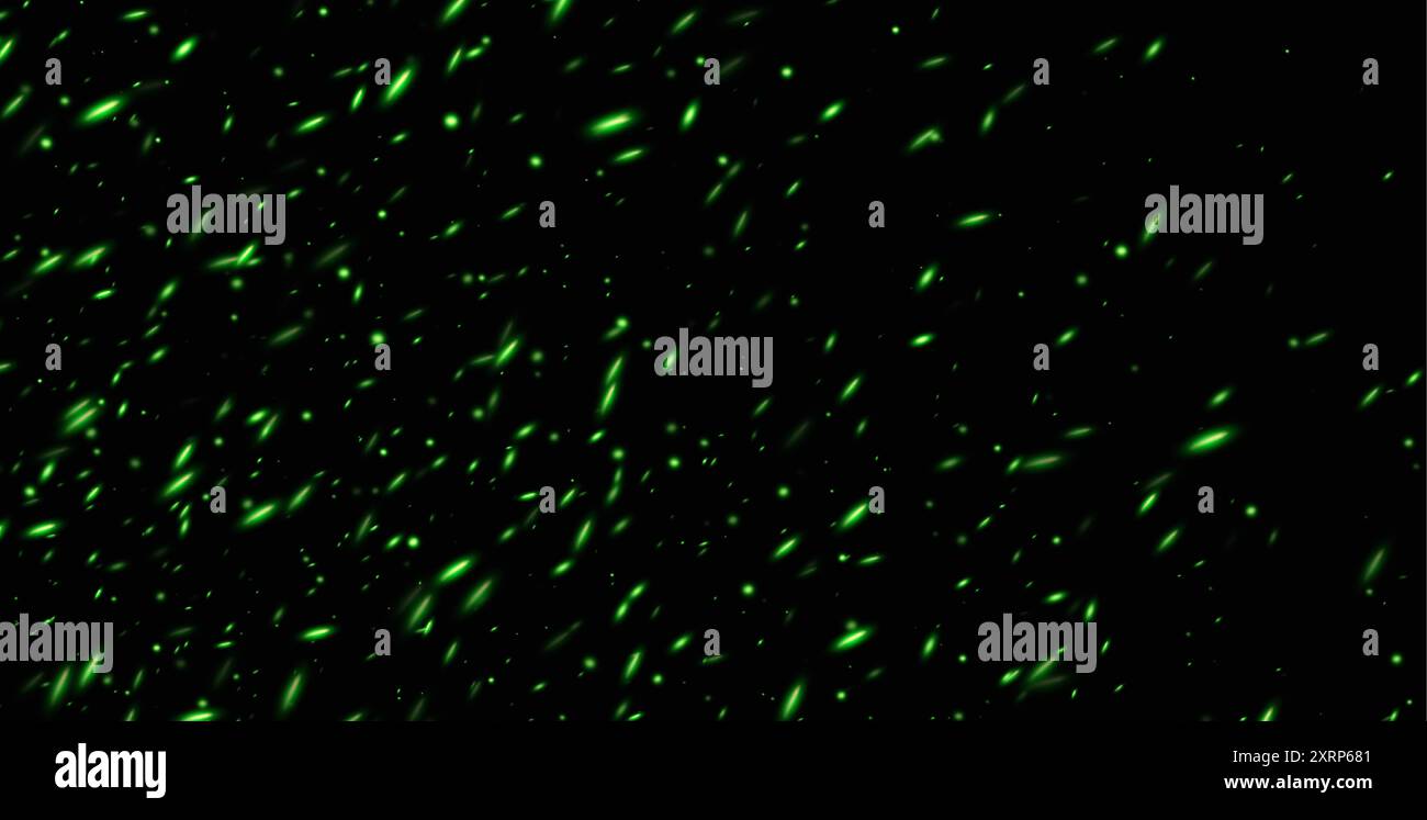 Green fire sparks, abstract glowing embers, heat sparkles, flying flame ...