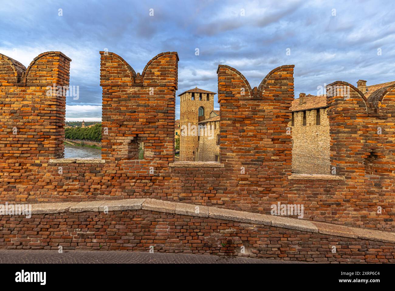 Medieval fortress castle of the picturesque town of Verona in Italy ...