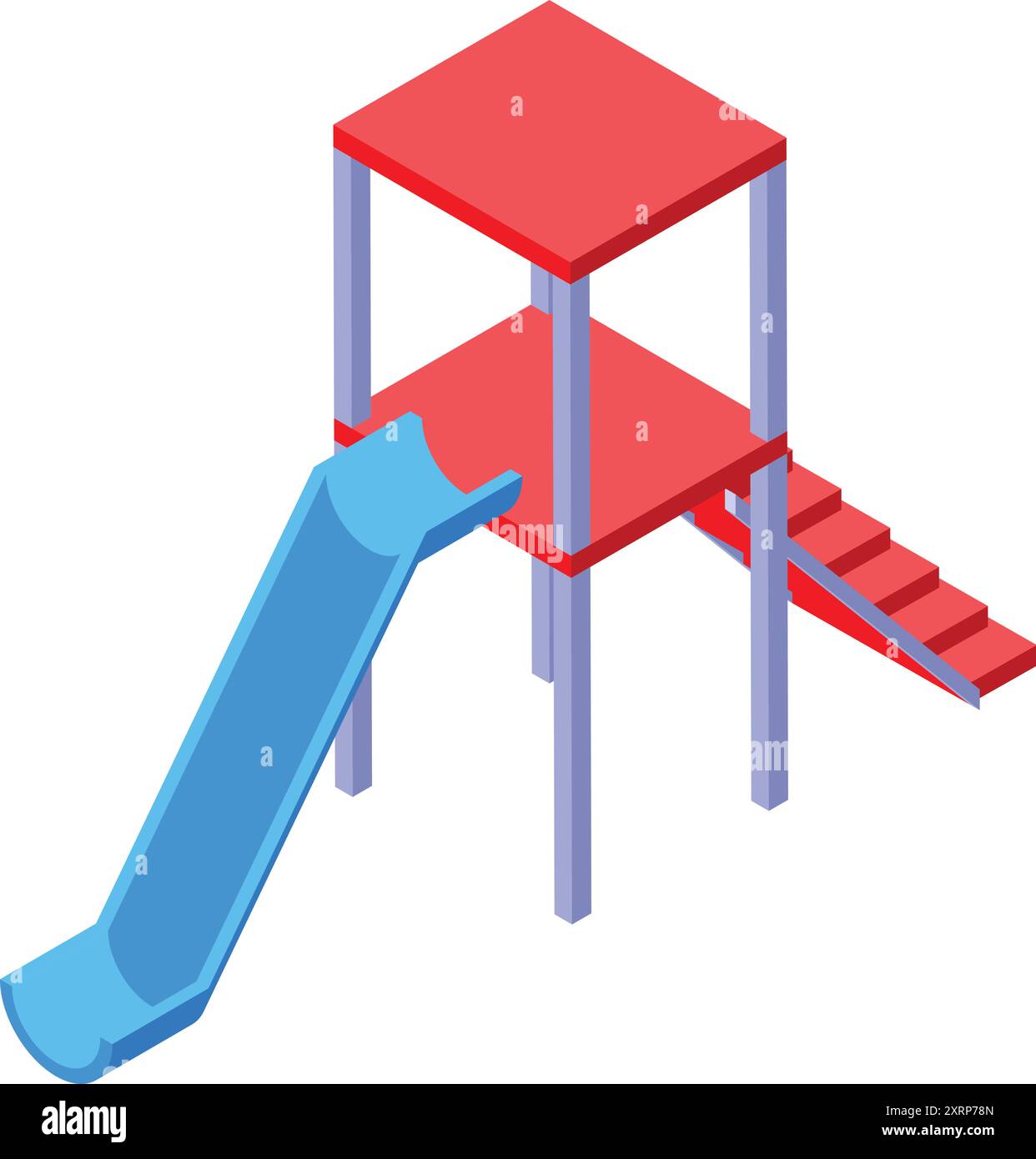 Colorful playground structure featuring a slide and platform for ...