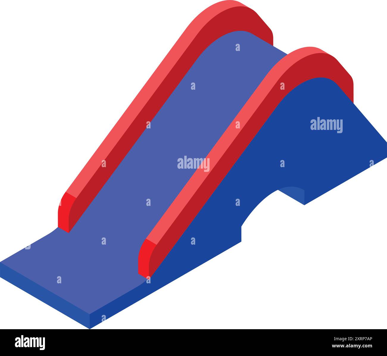 Blue and red slide standing on a white background, isometric view Stock ...