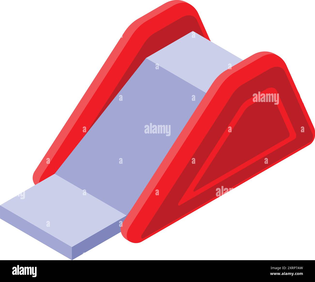 Playground slide with red sides isometric icon, childhood concept Stock ...