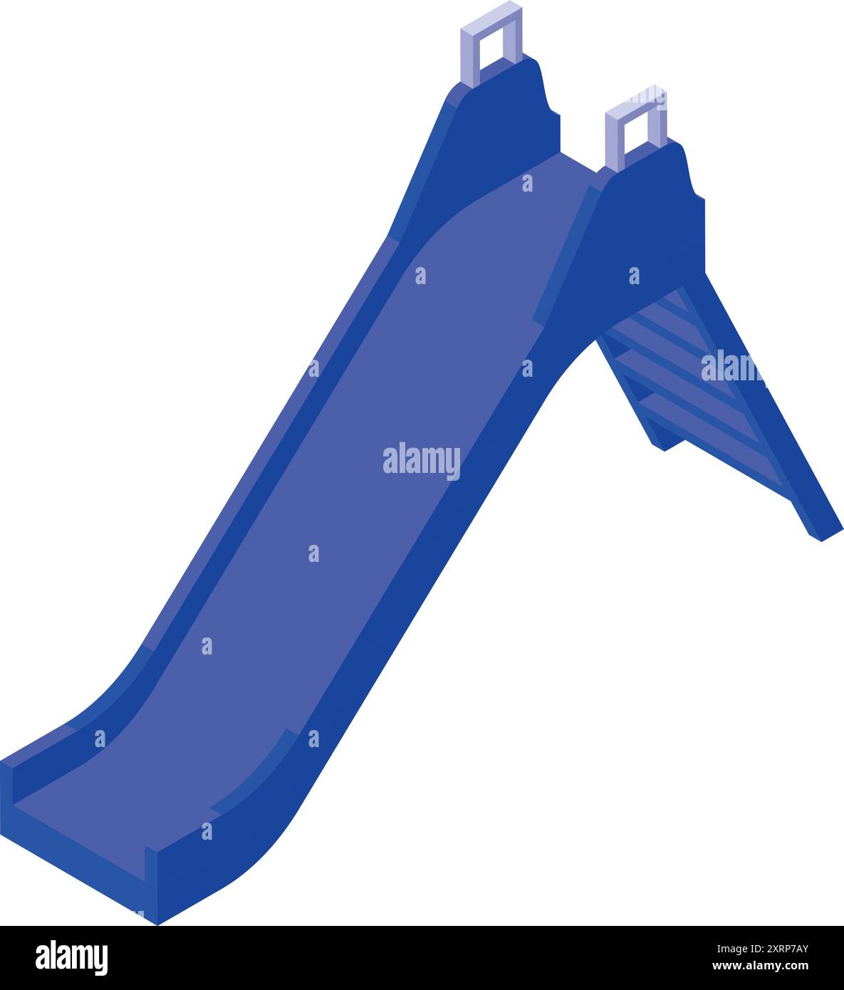 Blue playground slide for having fun outdoor, isometric view Stock ...