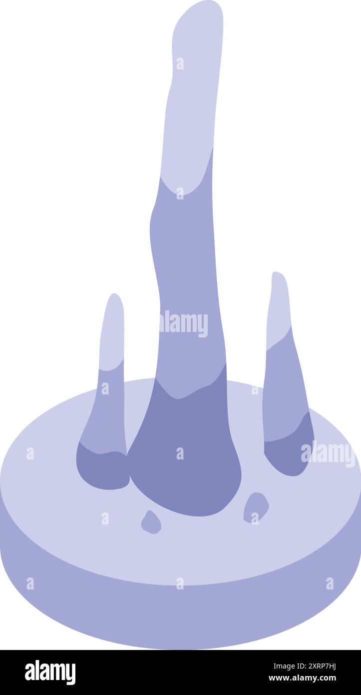Illustration of a stalagmite forming on the ground of a cave Stock ...