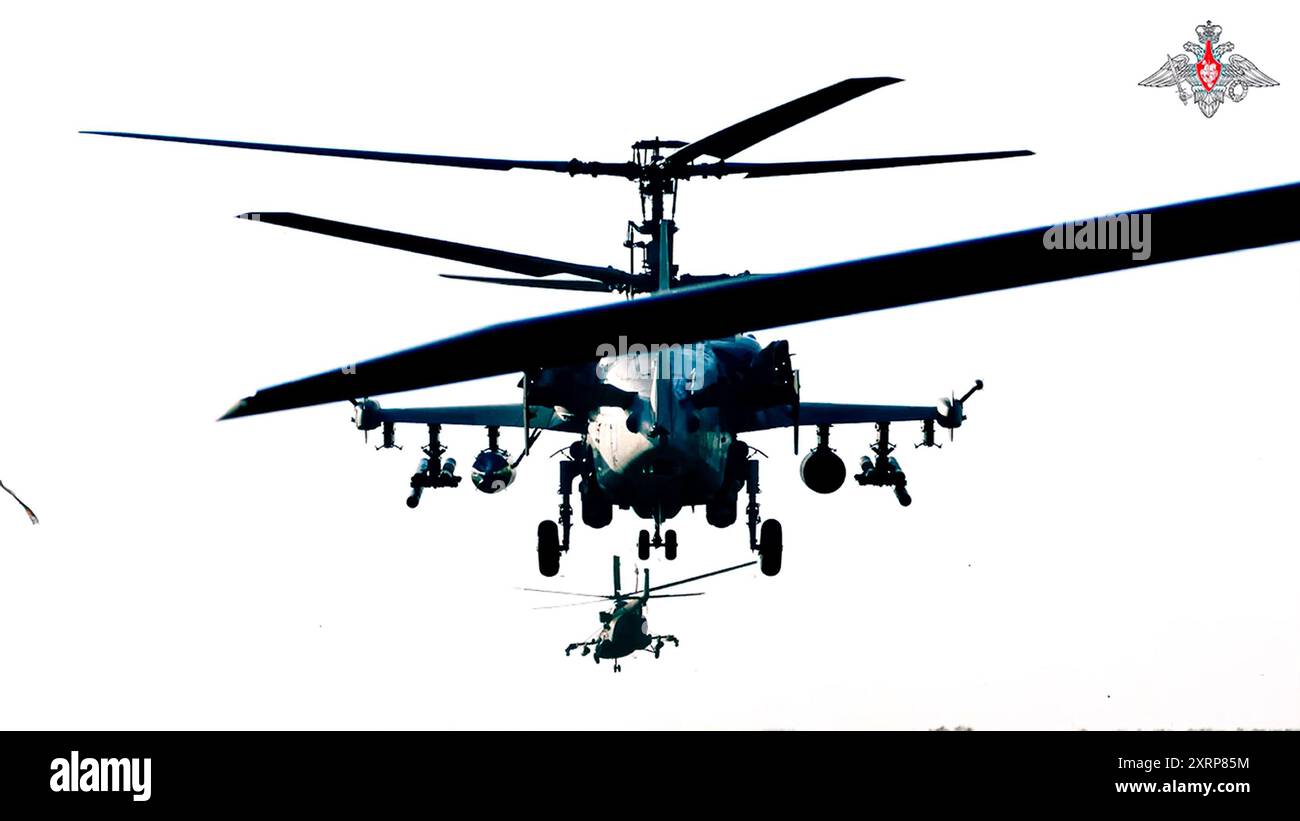 In this photo taken from video released by the Russian Defense Ministry ...