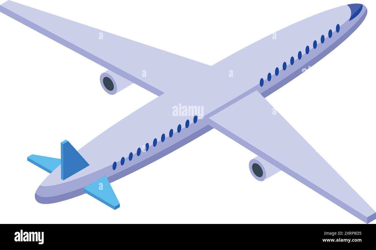 Large passenger airplane is flying in the sky, isometric view Stock ...