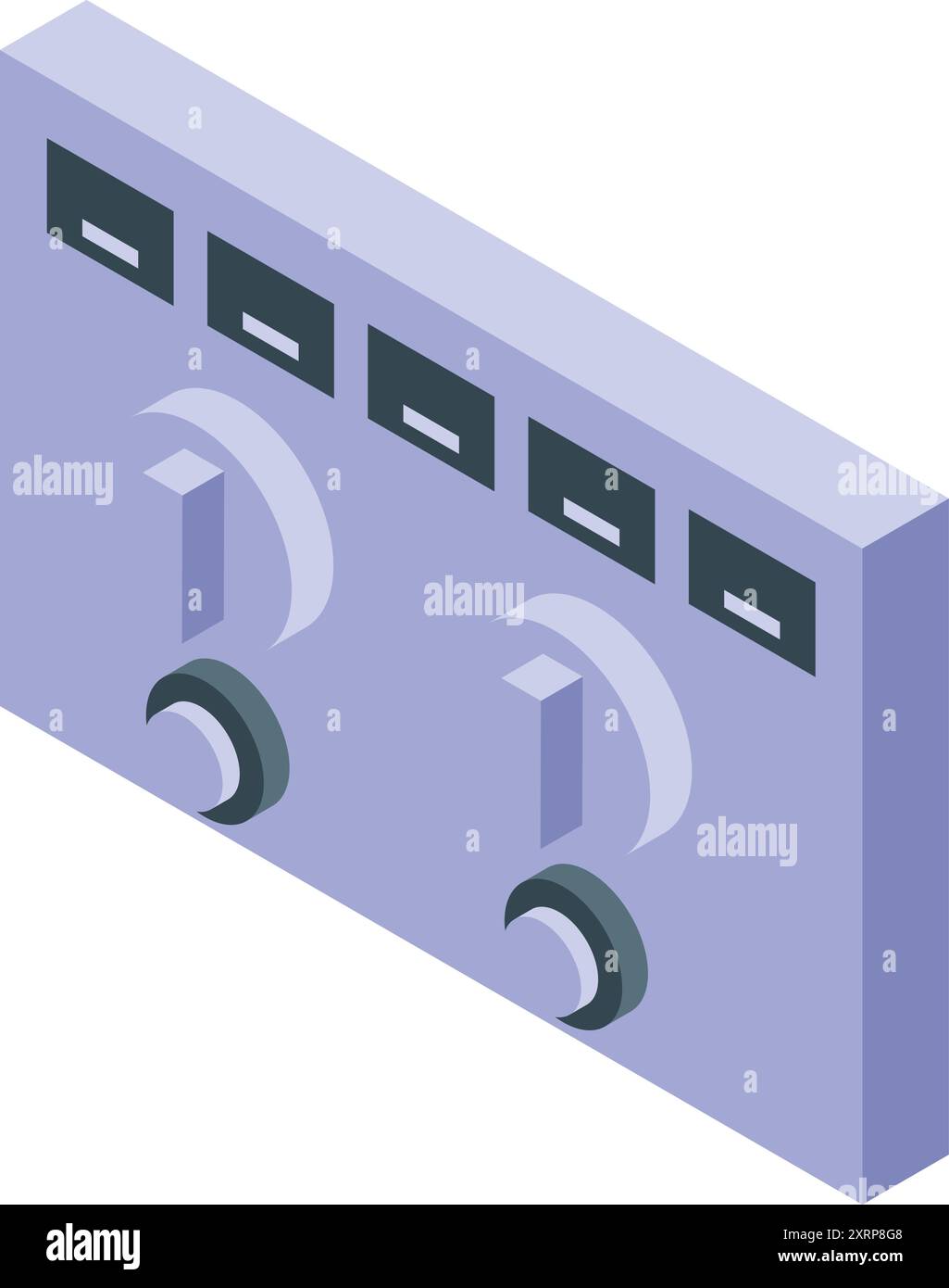 Soundboard showing adjusting knobs for audio mixing Stock Vector Image & Art - Alamy