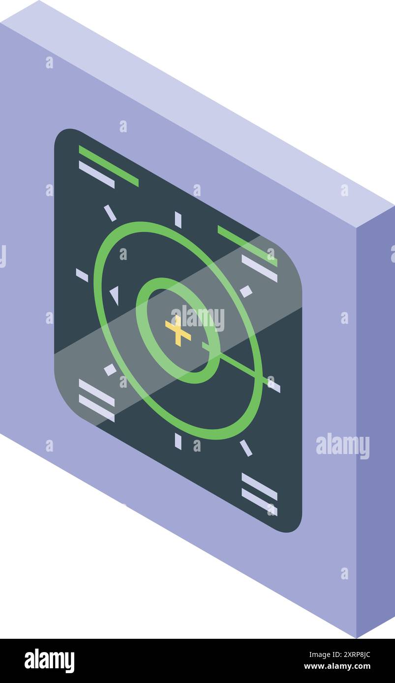 Radar is detecting a target in this isometric icon vector illustration ...