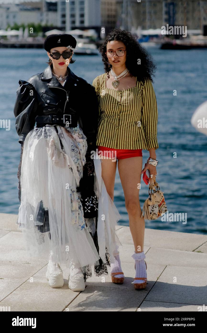 Street style, Eve-Lily and Jazmine Brown arriving at OperaSPORT Spring Summer 2025 show, held at ...