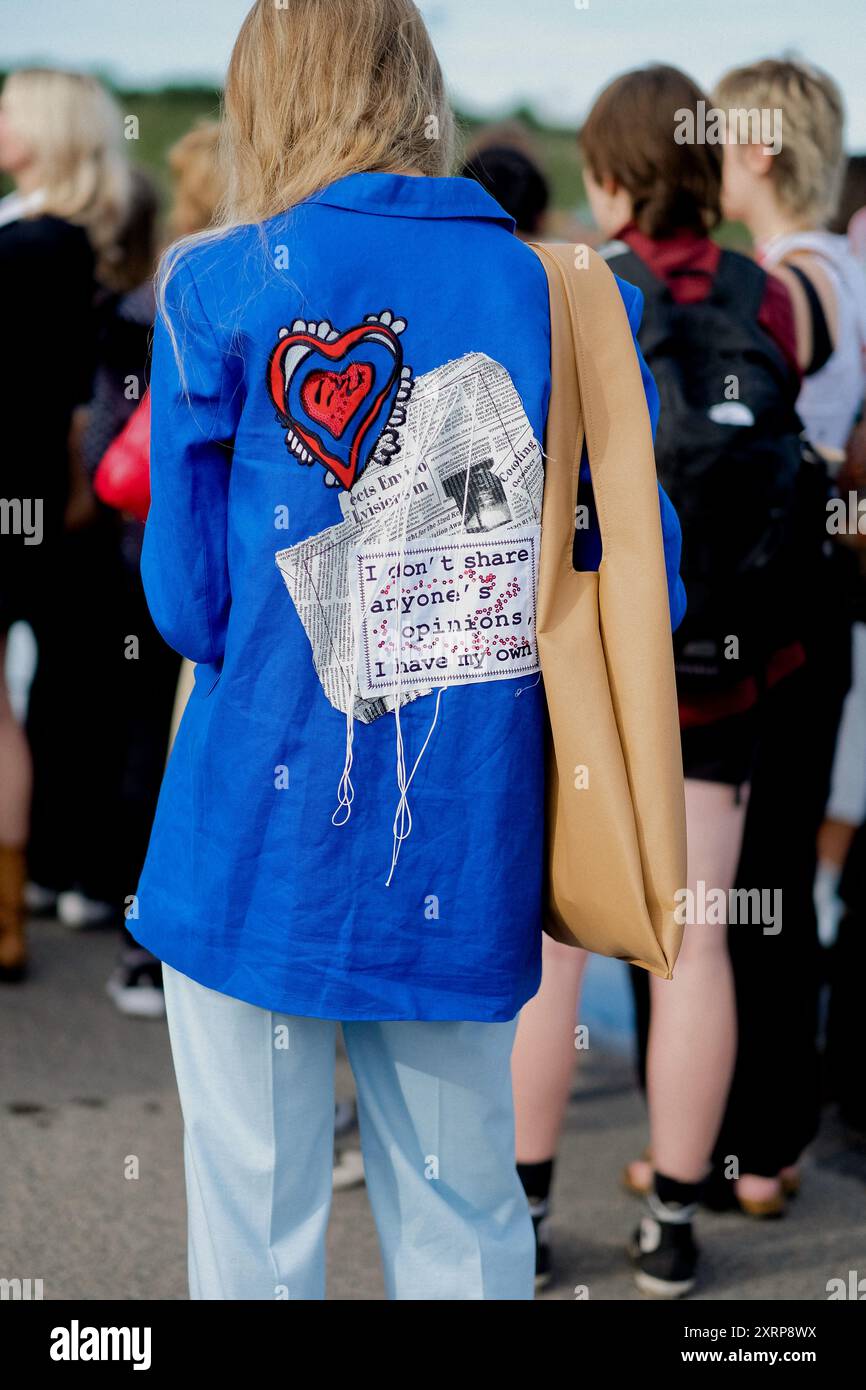 Copenhagen, Denmark. 05th Aug, 2024. Street style, arriving at Alectra ...