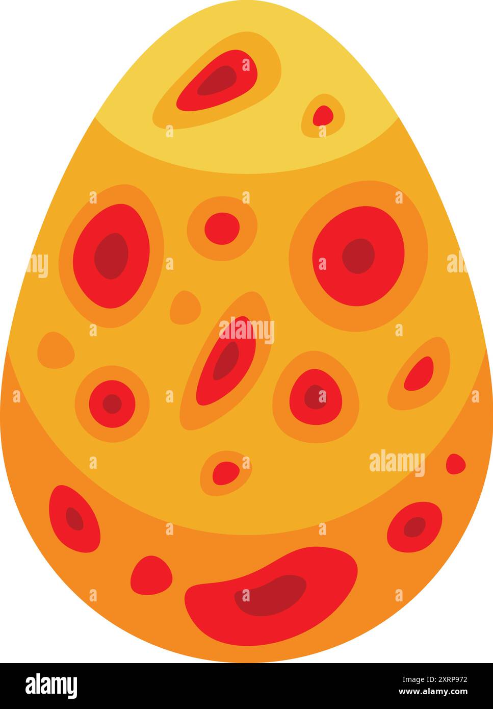 Cartoon yellow egg with red spots, alien egg from outer space Stock ...