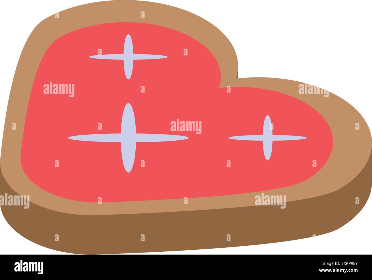 Heart shaped steak is laying on a surface, representing love for meat ...