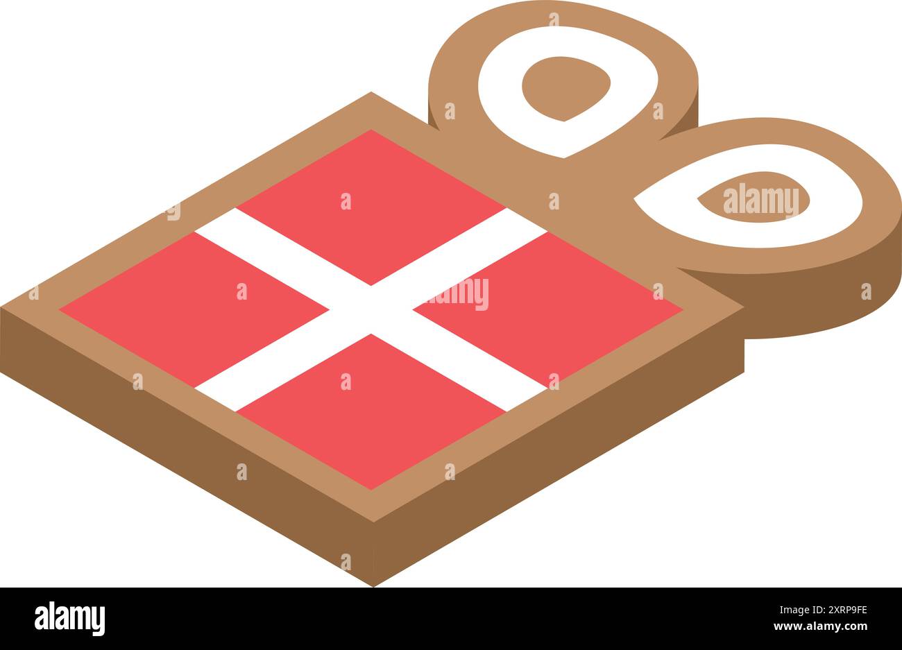 Gift box decorated with the danish flag is laying on a surface Stock ...