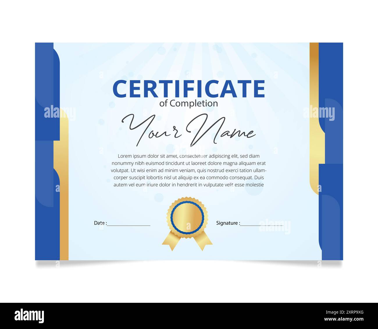 Certificate Of Completion Design Template Stock Vector Image And Art Alamy