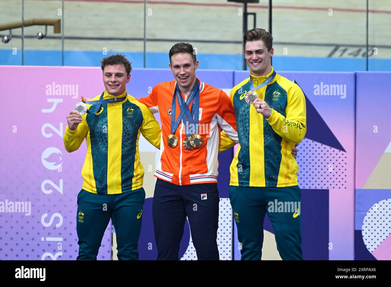 Matthew Richardson ( AUS ) Silver medal, Harrie Lavreysen ( NED ) Gold ...