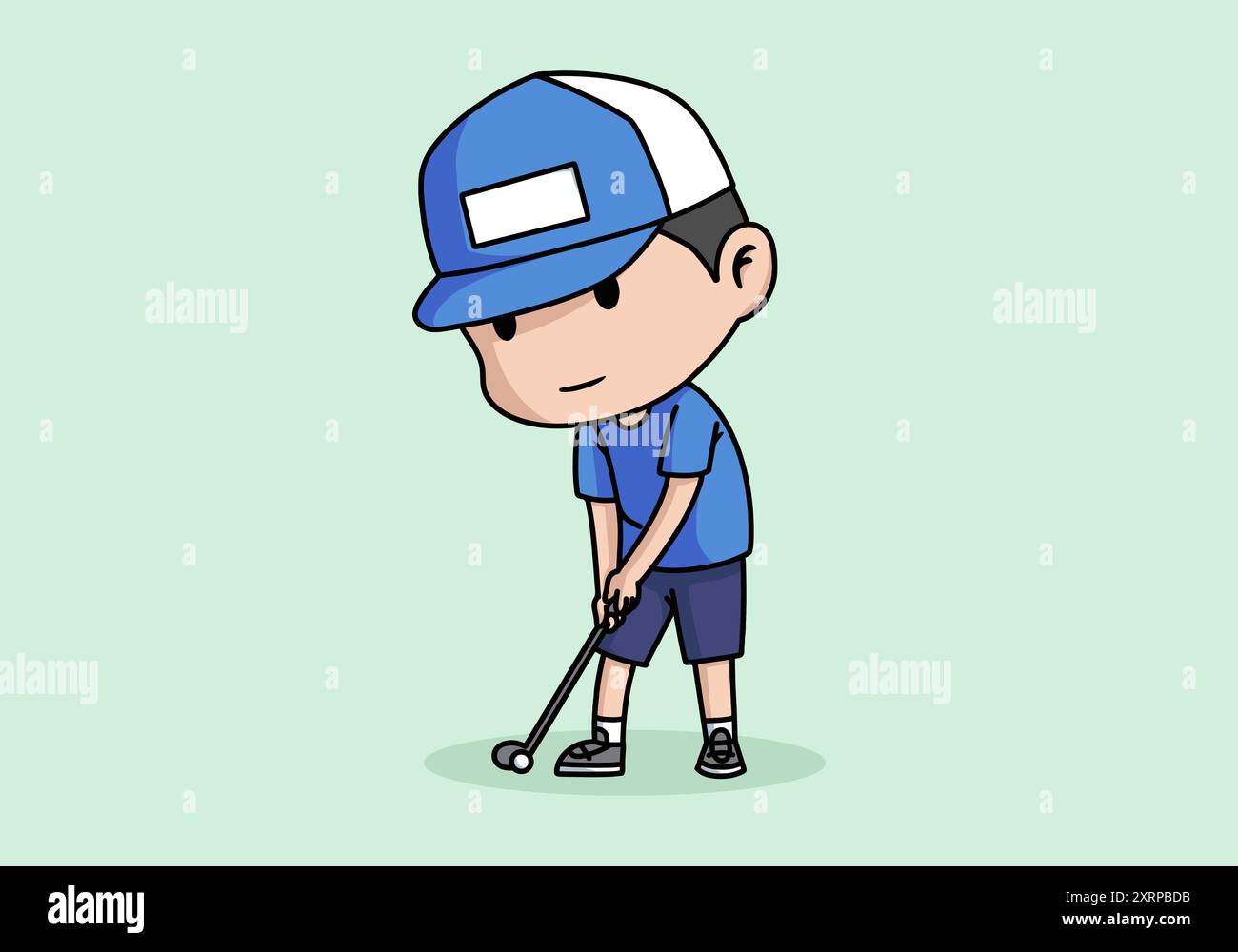 Cute golf boy mascot character illustration Stock Vector Image & Art ...