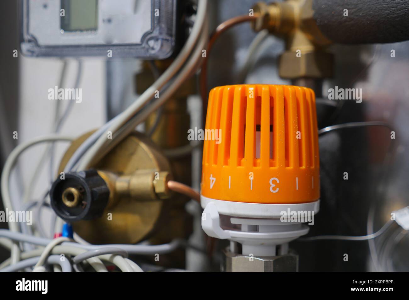 Detailed CloseUp of the Heating System Control Valve Featuring an ...