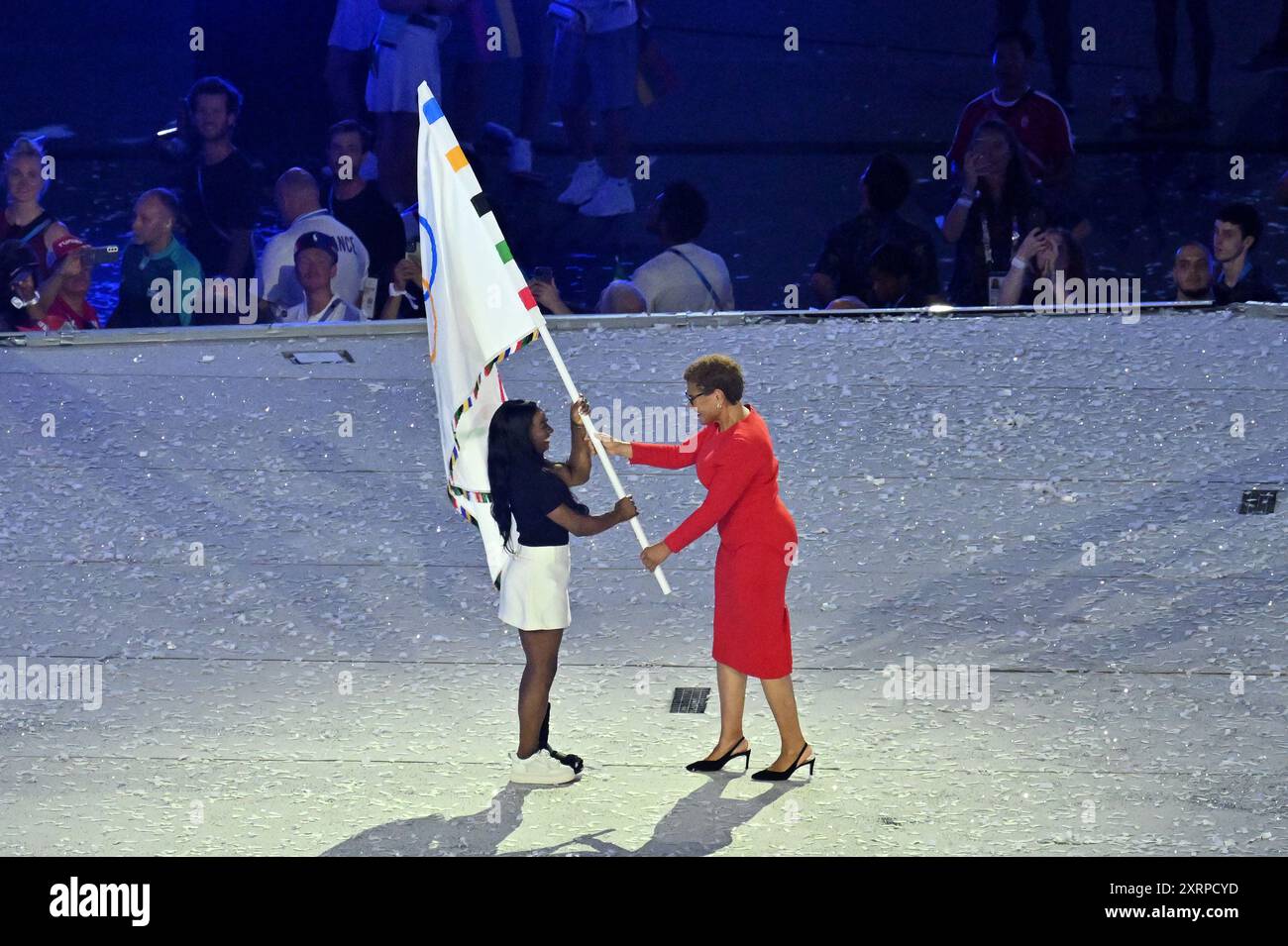 Paris, USA. 11th Aug, 2024. Karen Bass, Mayor of Los Angeles, and ...