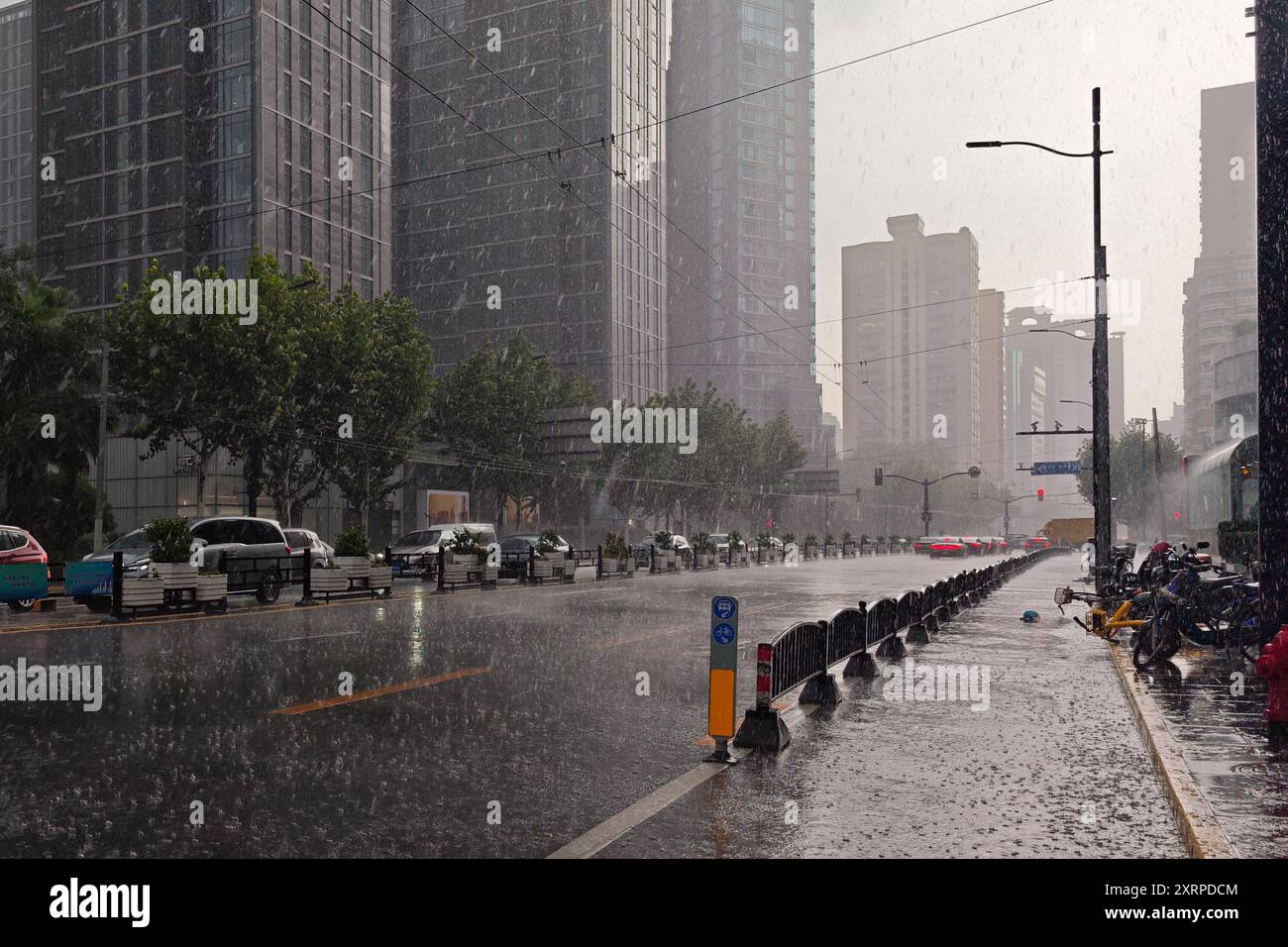 SHANGHAI, CHINA - AUGUST 12, 2024 - Heavy rainfall in Shanghai, China ...