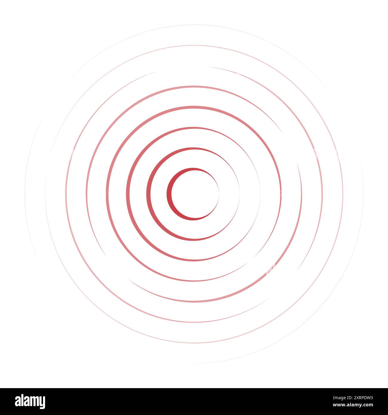 Concentric ripple circles line. Radial signal, sonar wave, soundwave ...