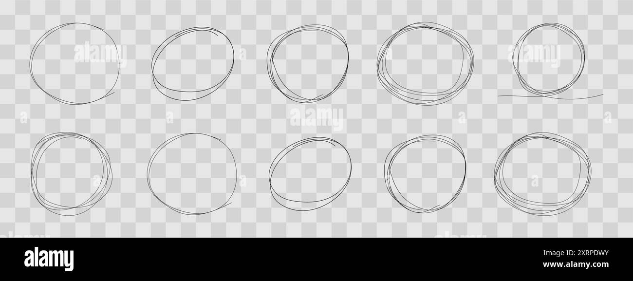 Highlight circle frame cadre, circle doodle scribble round circles for ...