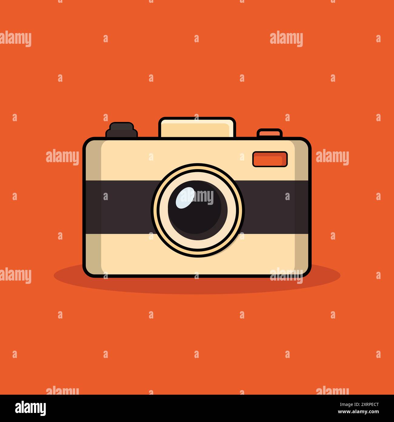 Retro photo camera illustration digital camera with a solid color ...