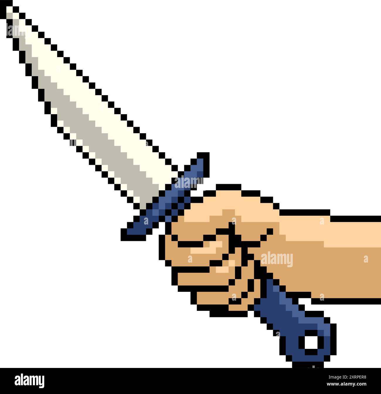 pixel art of hand hold dagger isolated background Stock Vector Image ...