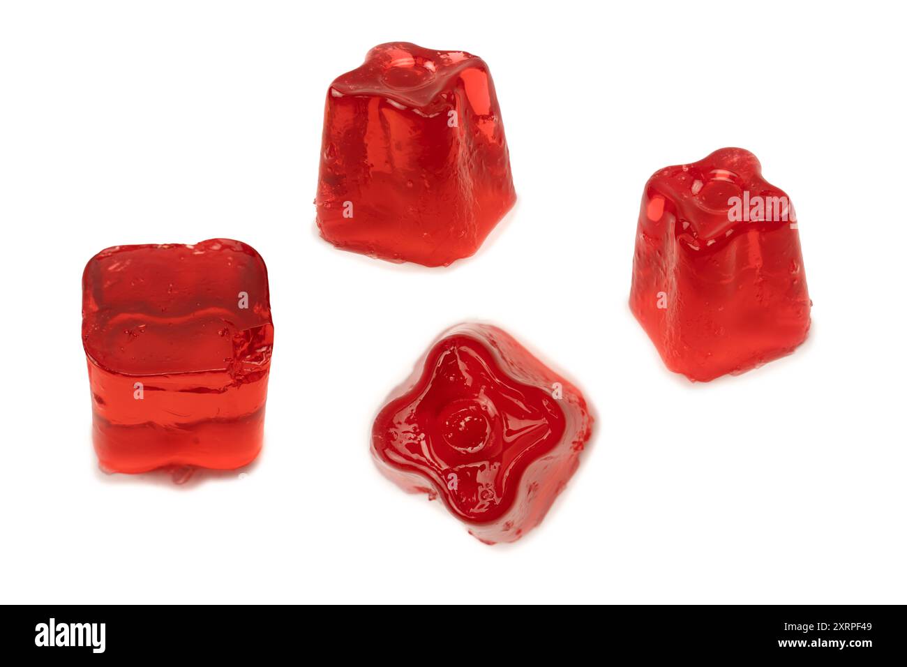 Sweet fruit jelly dessert isolated on a white background Stock Photo ...
