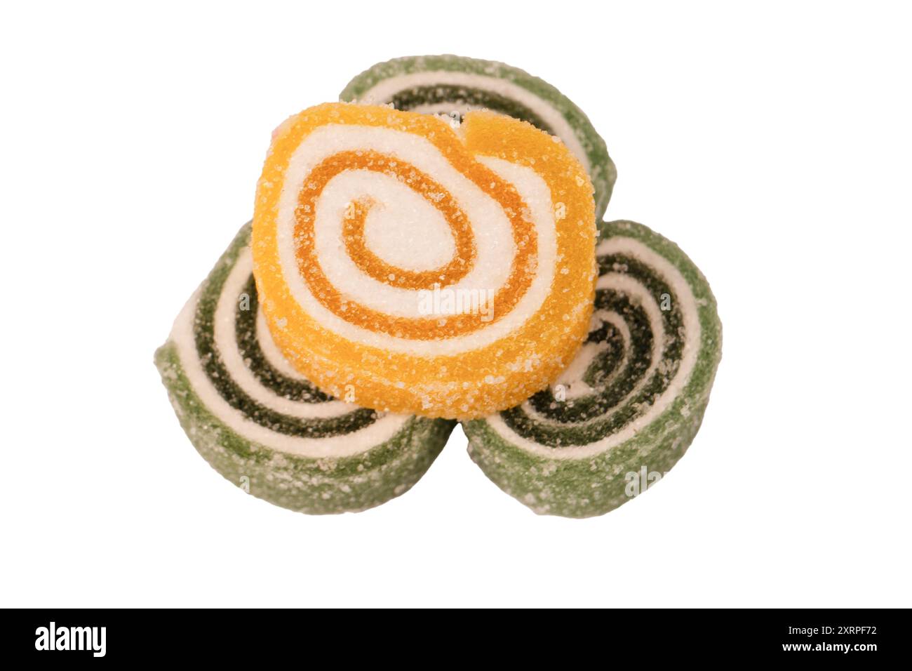 Jelly sweet candy roll isolated on a white background. Marmalade candy ...