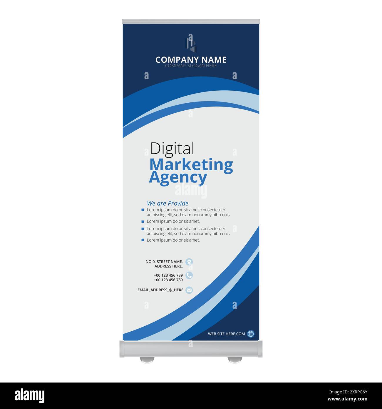 Blue rollup banner vector template Stock Vector Image & Art - Alamy