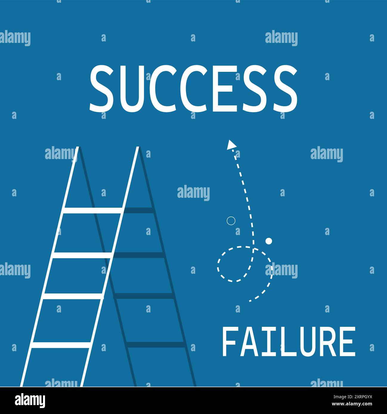 Illustration of a success concept with a ladder and the word success ...