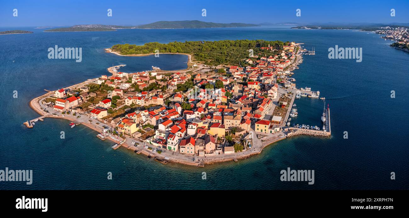 Krapanj, Croatia - Aerial panoramic view of Krapanj island (Otok ...