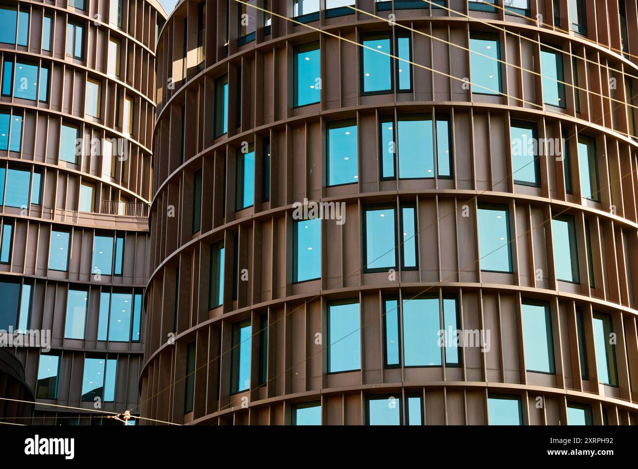 Architectural detail of modern office buildings with rounded ...