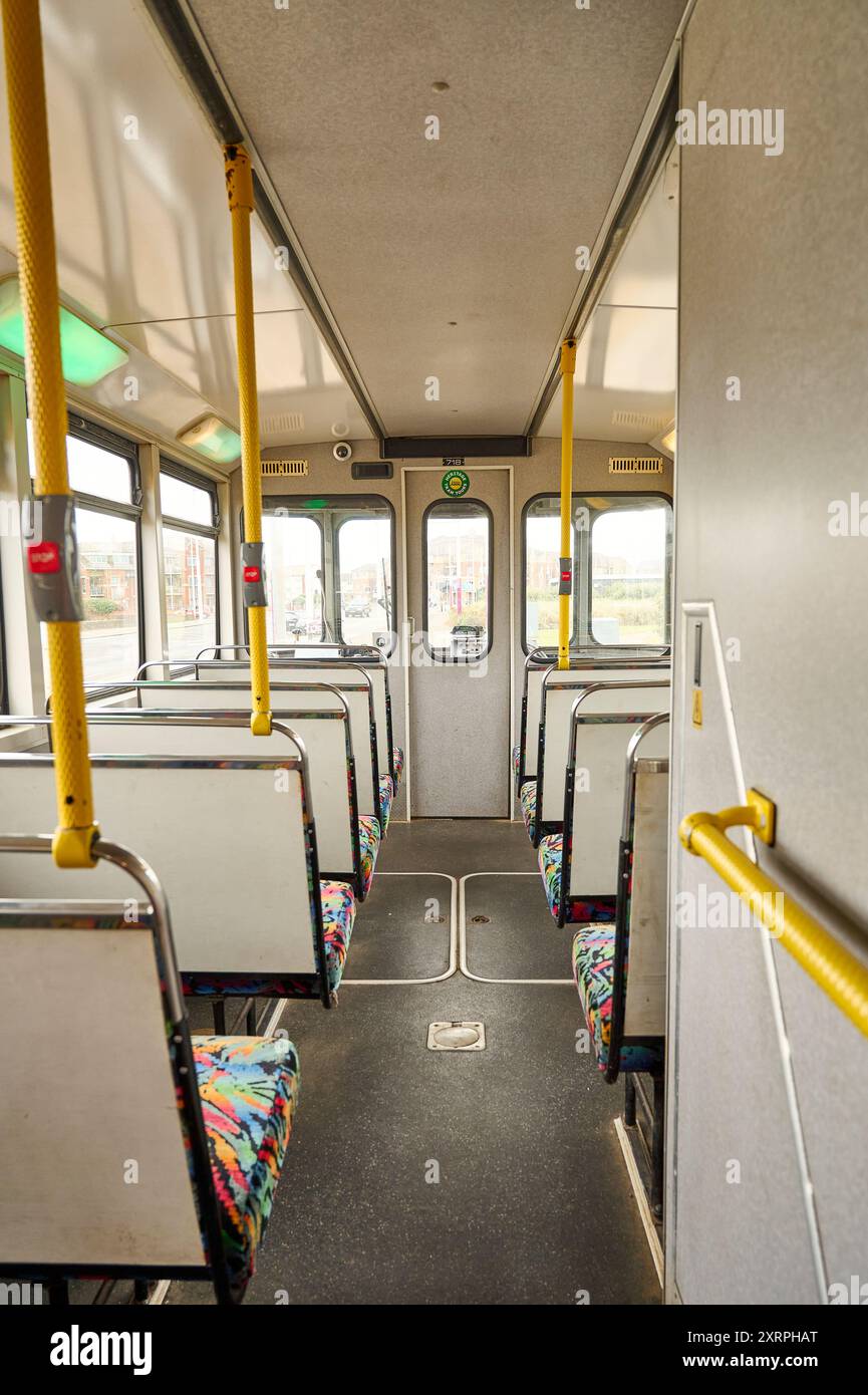 Interior of vintage tram 718 Stock Photo - Alamy