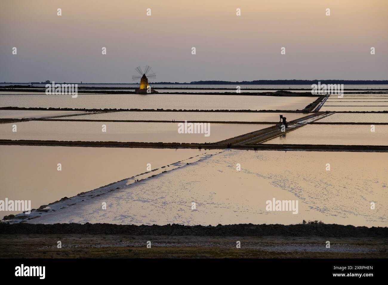 Salt evaporation ponds at Ettore and Infersa, near Marsala, Sicily ...
