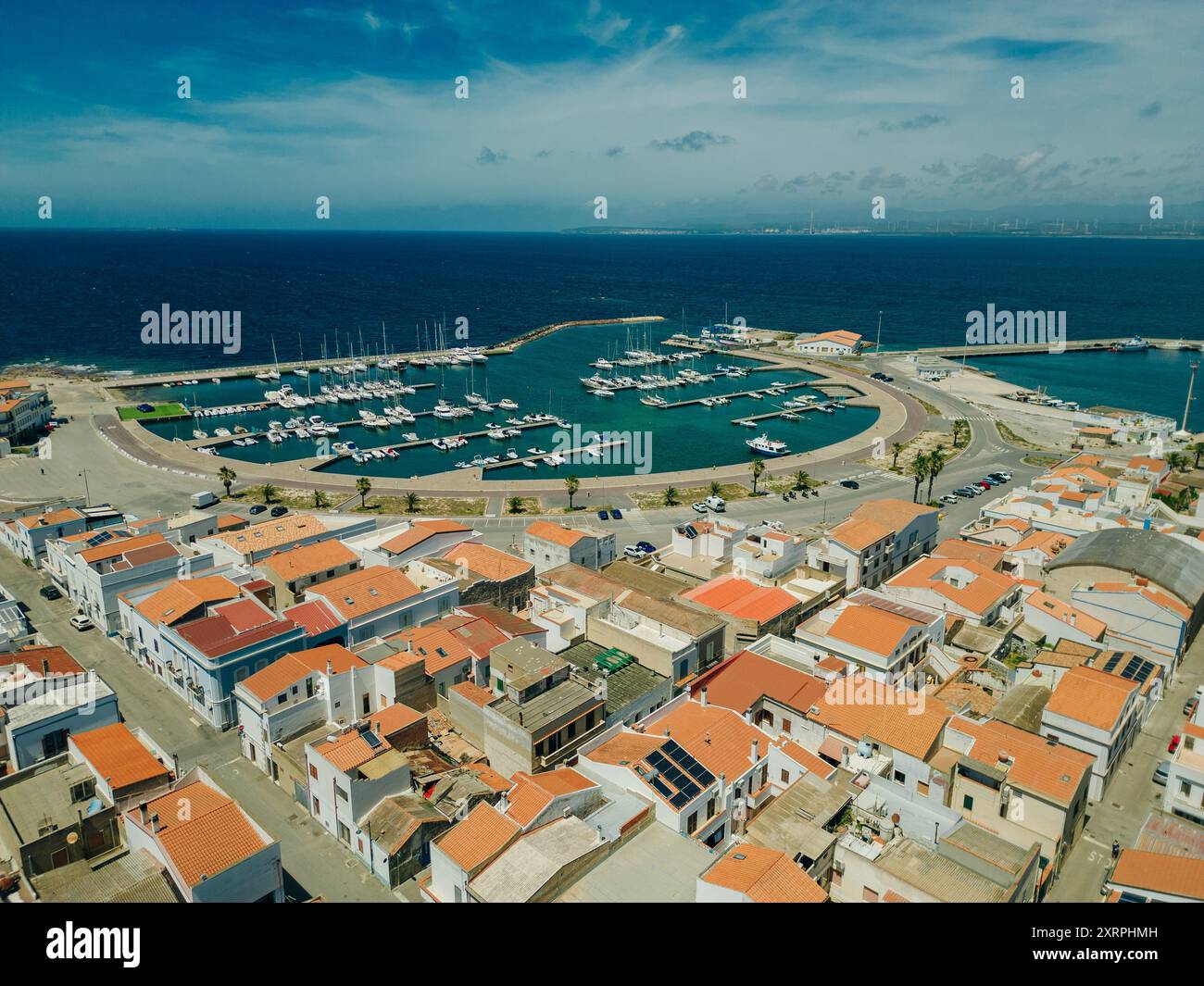 aerial view of Calasetta Beach Town, Sardinia. High quality photo Stock ...
