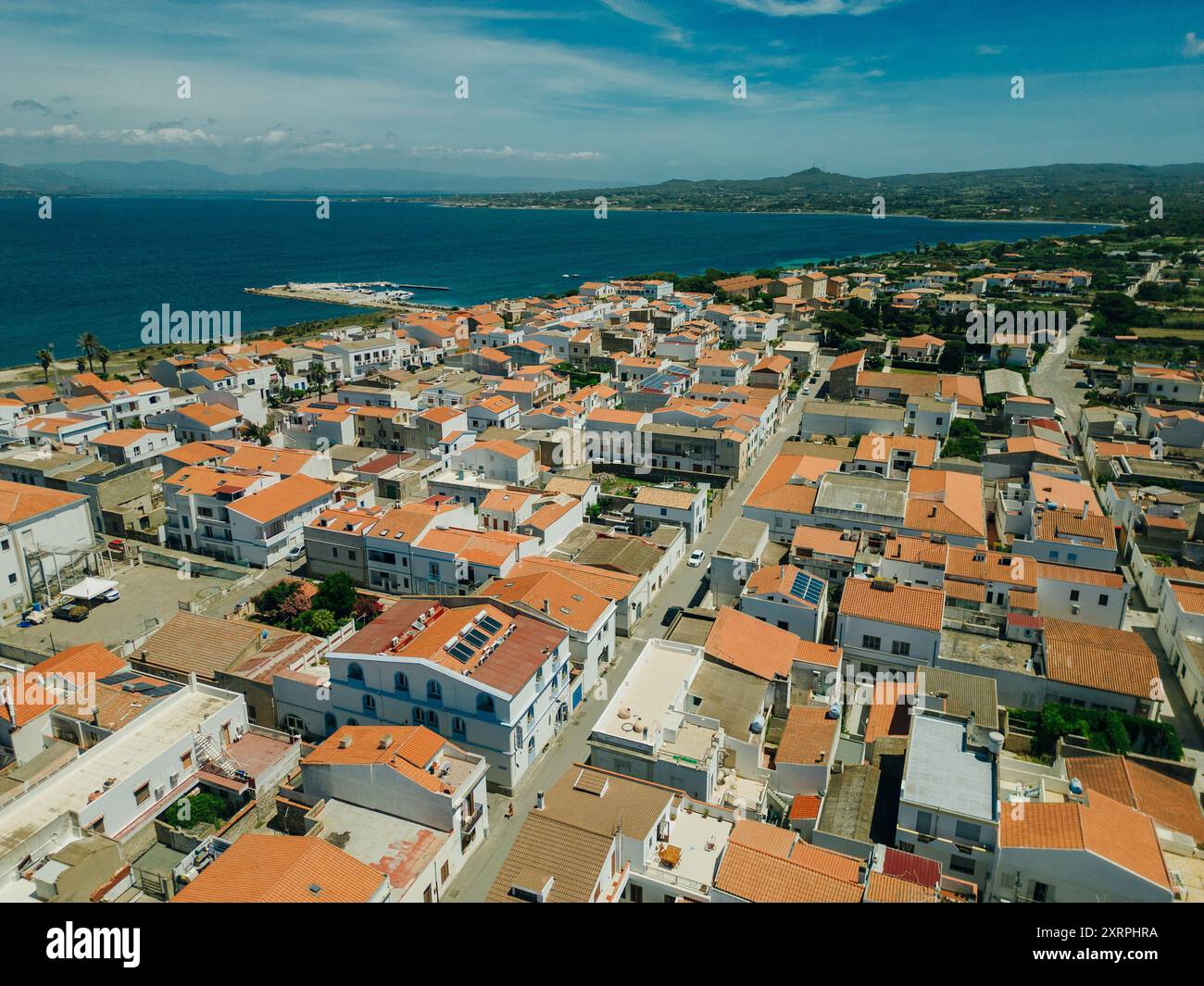 aerial view of Calasetta Beach Town, Sardinia. High quality photo Stock ...