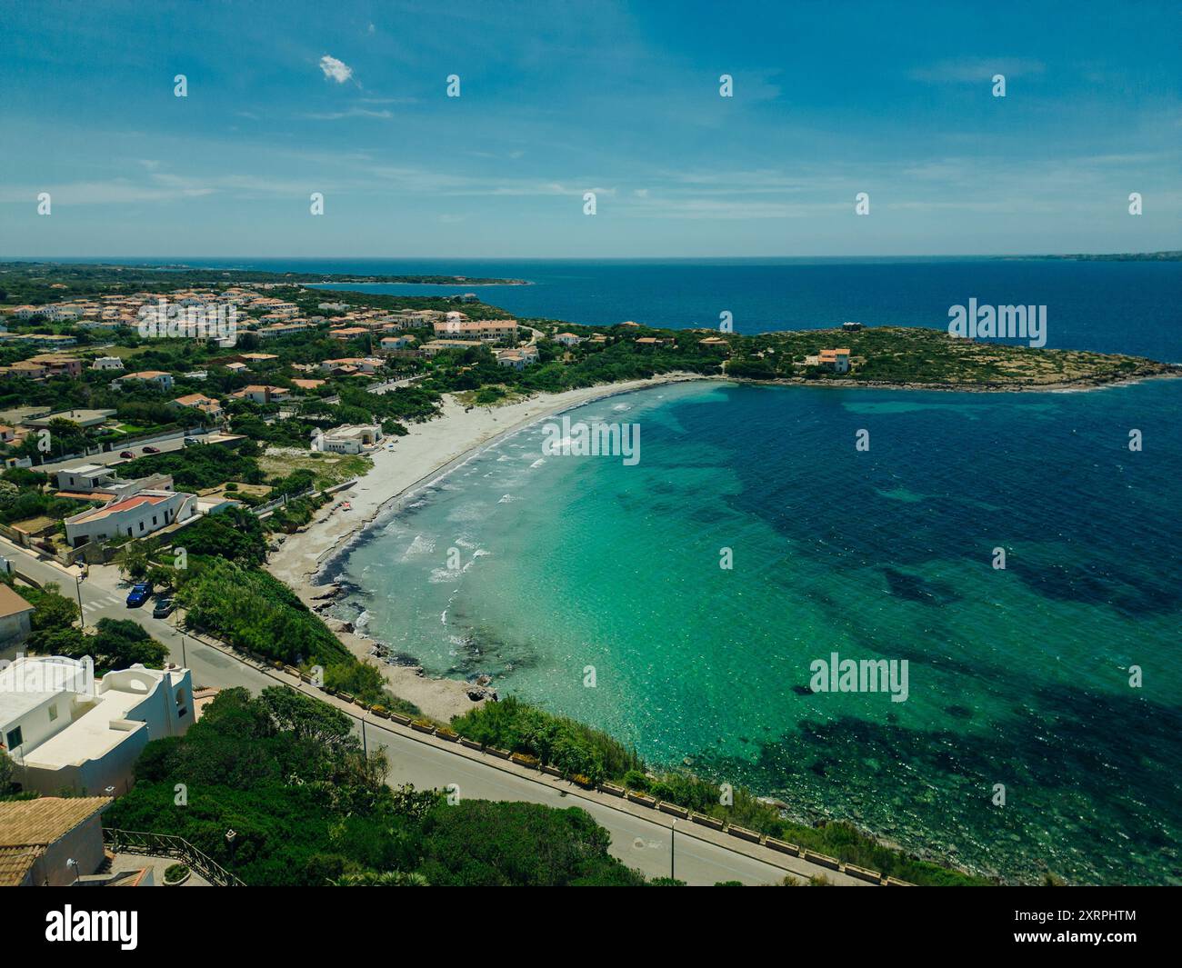 aerial view of Calasetta Beach Town, Sardinia. High quality photo Stock ...