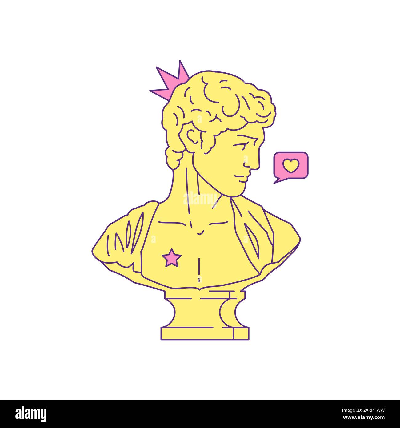 Y2k antique god bust psychedelic monument in crown with like ...