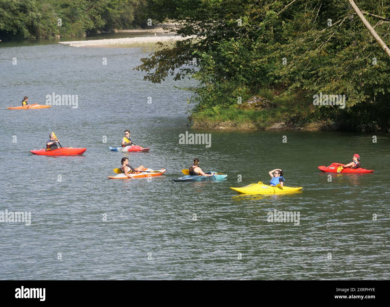 Ferragosto week many bathers along the rivers in the Brembana valley ...