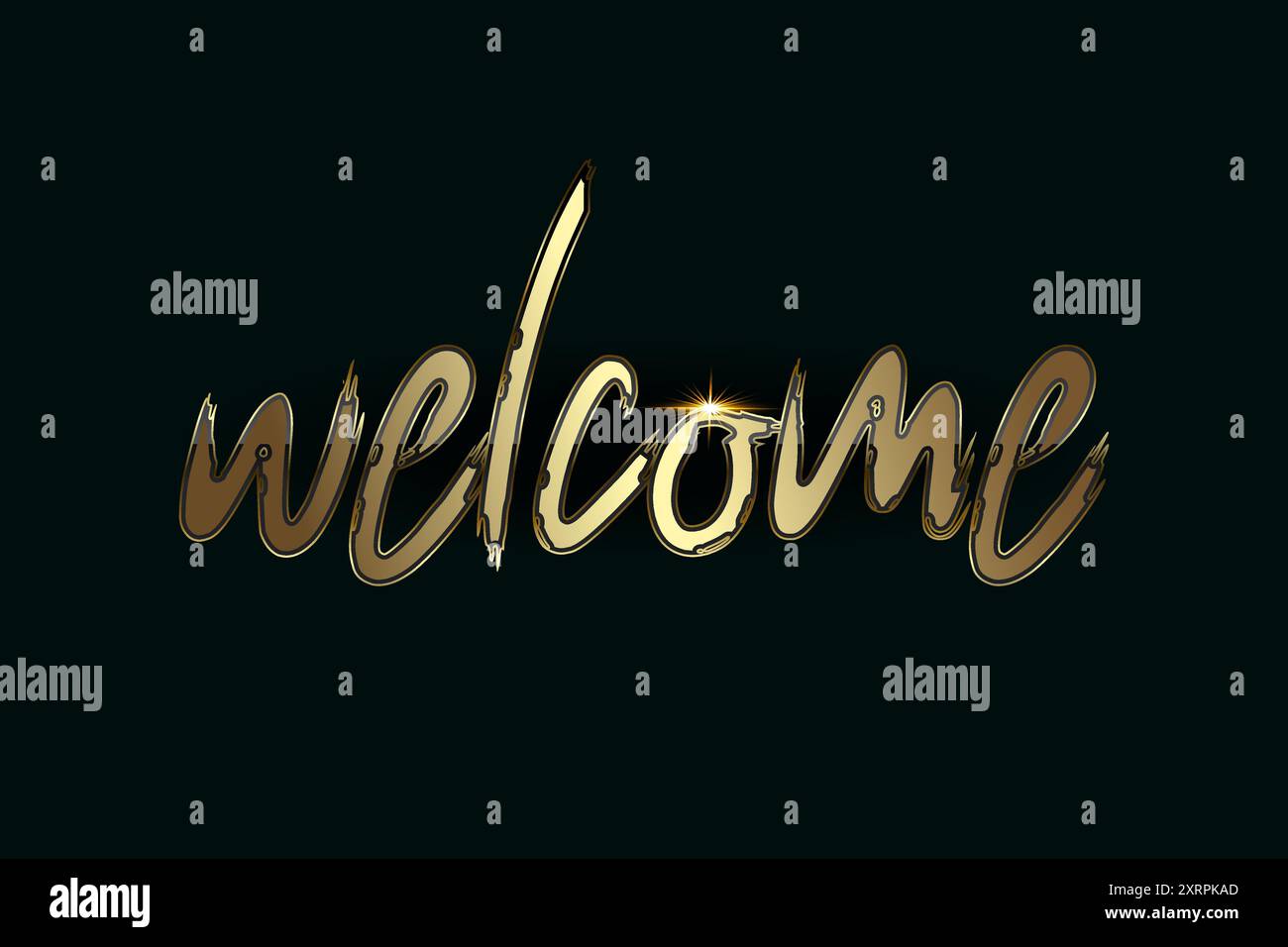 A shiny gold and Premium welcome text design. A Luxury Minimalist ...