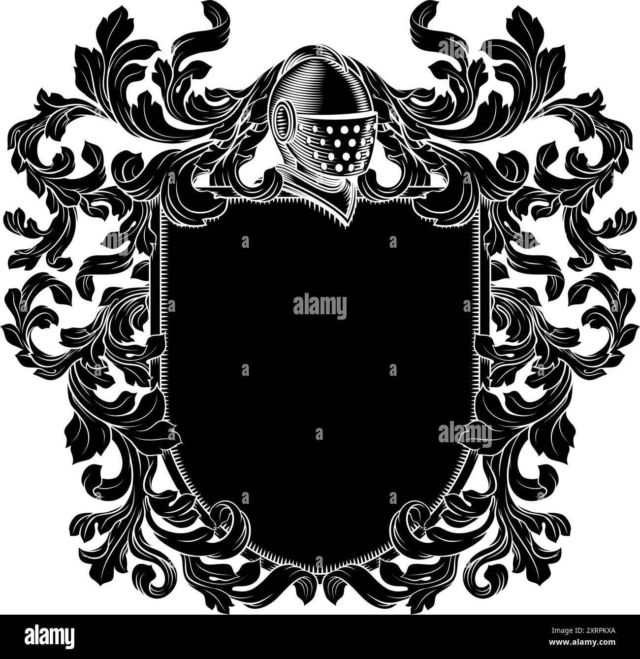 Coat of Arms Crest Knight Medieval Shield Heraldic Stock Vector Image ...