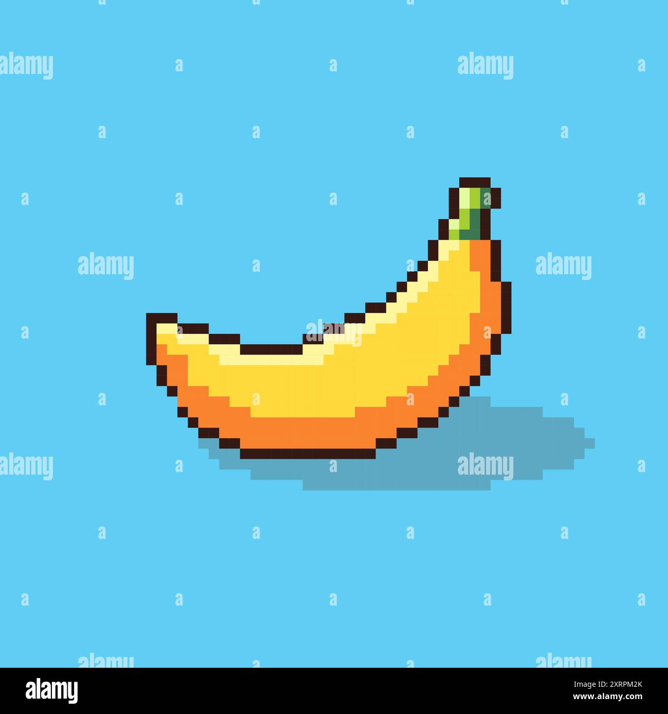 Vector Illustration of banana with Pixel Art Design, perfect for game ...