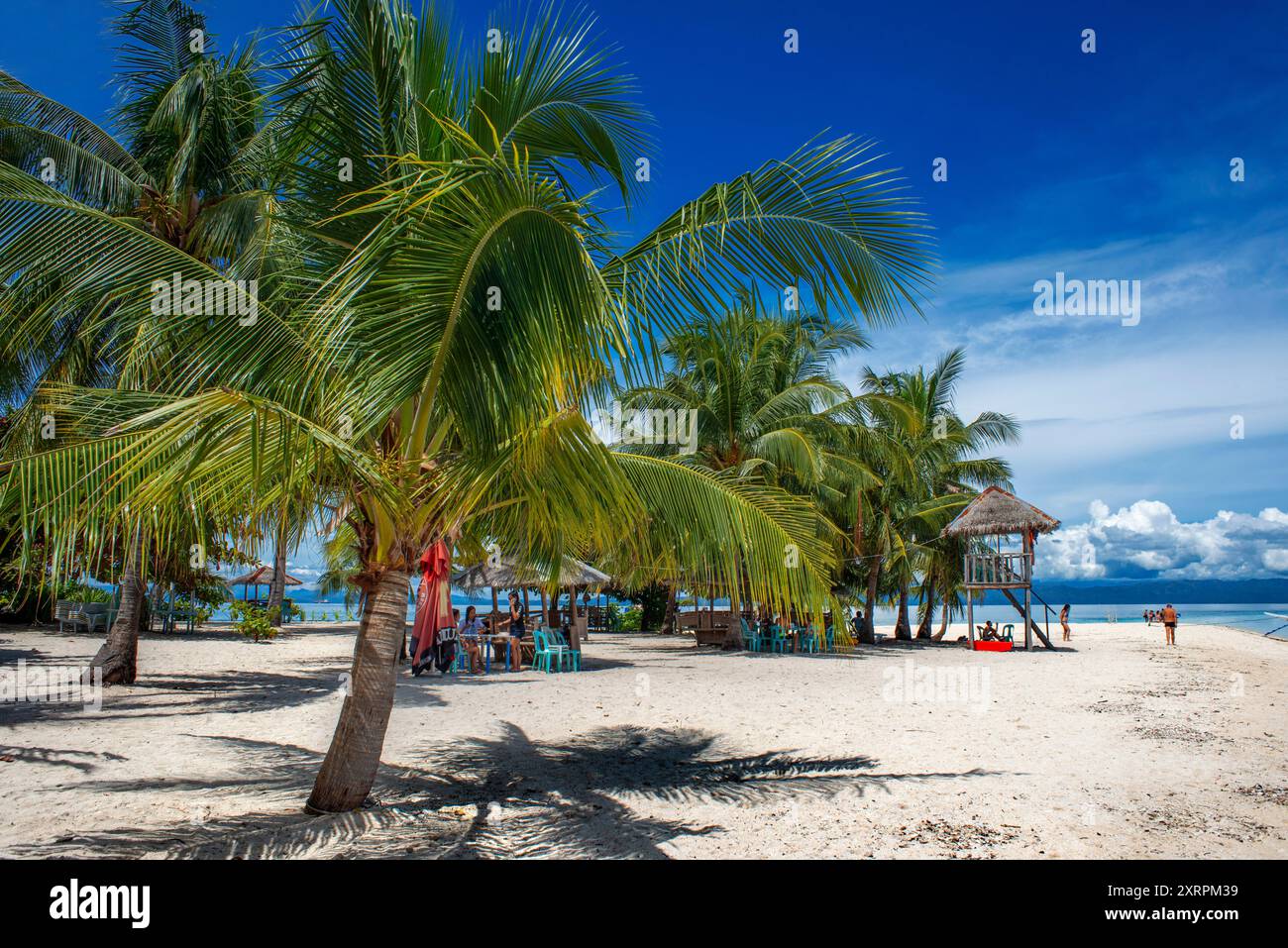Restaurants bars in a tropical island beach in the Philippines ...