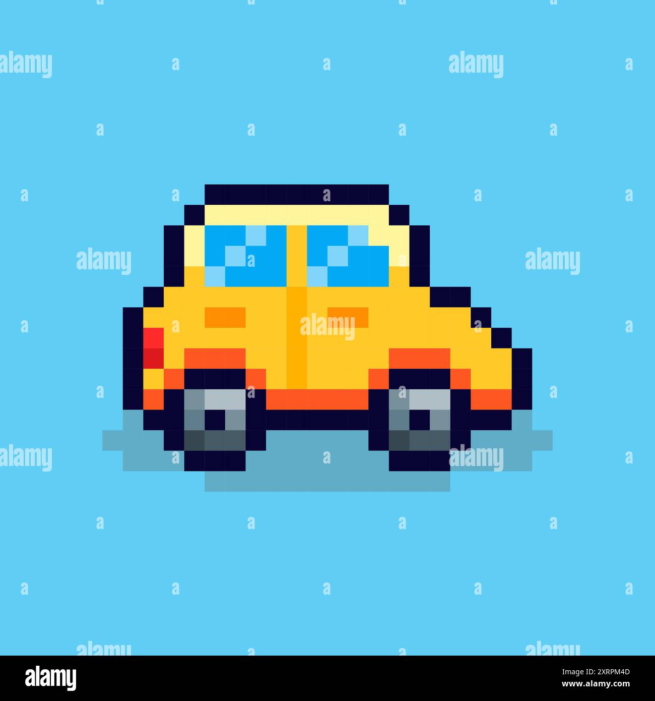 Vector Illustration of car icon with Pixel Art Design, perfect for game ...